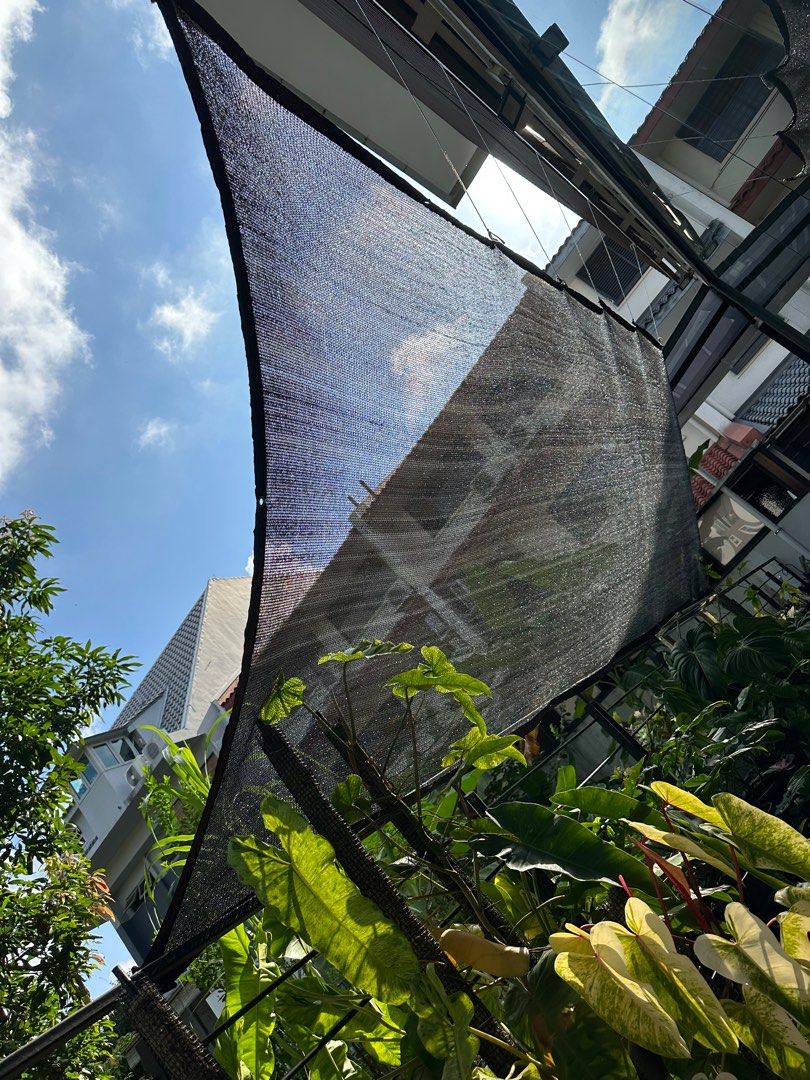 Sun shade sail mesh canopy awning screen net, Furniture & Home Living ...