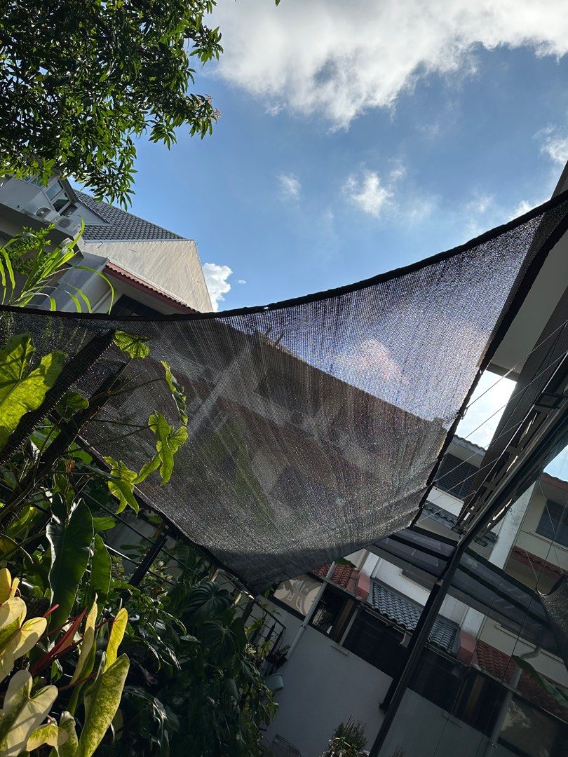Sun shade sail mesh canopy awning screen net, Furniture & Home Living ...