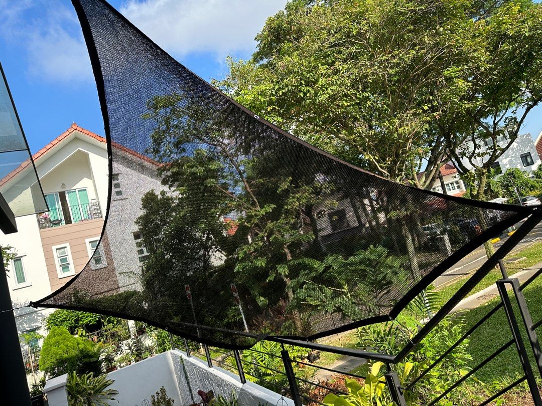 Sun shade sail mesh canopy awning screen net, Furniture & Home Living ...