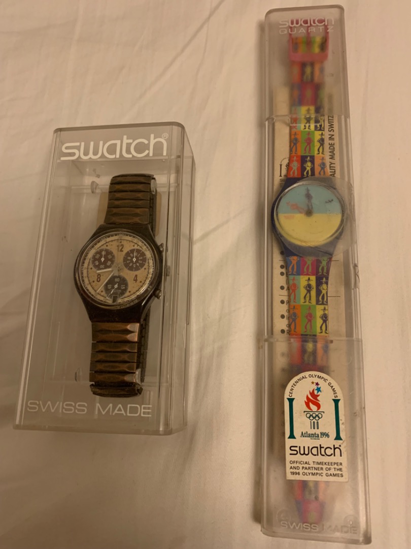 Swatch chronograph and Swatch Centennial Olympic Games in original ...