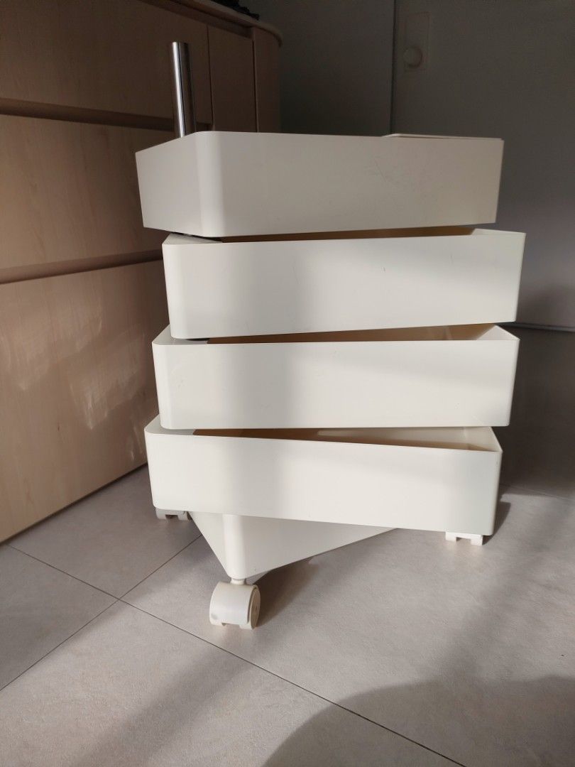 Swivel shelves space saving rolling cabinet, Furniture & Home Living ...