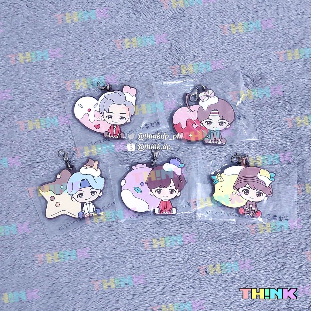 TinyTAN Sweet Time Rubber Charm ( bts RM, Jin, Suga, Jhope, Jungkook keyring ), Hobbies & Toys ...