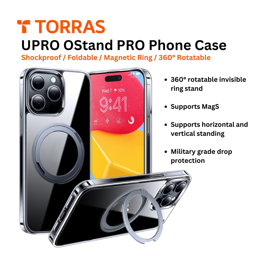 TORRAS Magnetic UPRO Ostand PRO Series iPhone 15 Pro/Pro Max MagSafe ...