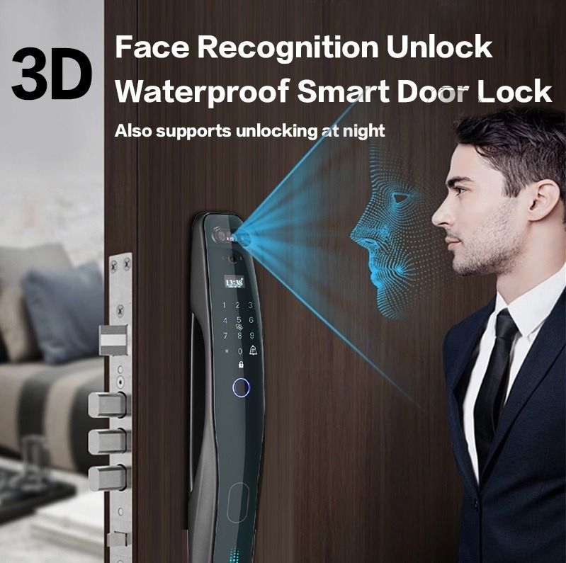 TUYA Smartlock Fingerprint Door Lock with Intercom Facial recognition and Doorbell feature ...