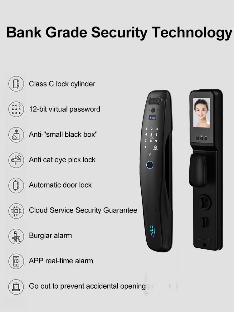 TUYA Smartlock Fingerprint Door Lock with Intercom Facial recognition and Doorbell feature ...