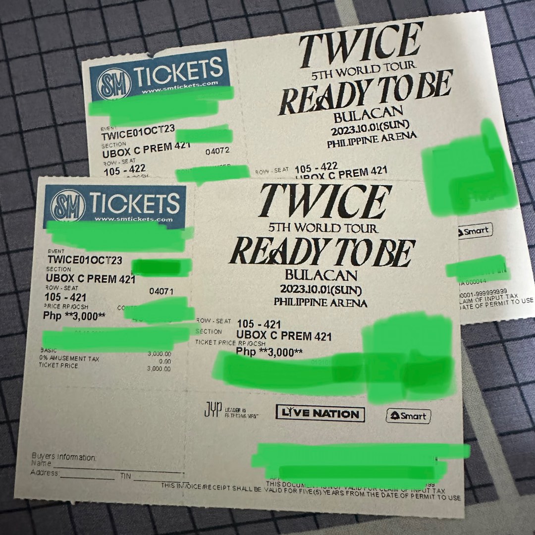 TWICE PH READY TO BE CONCERT TICKET DAY 2, Tickets & Vouchers, Event ...