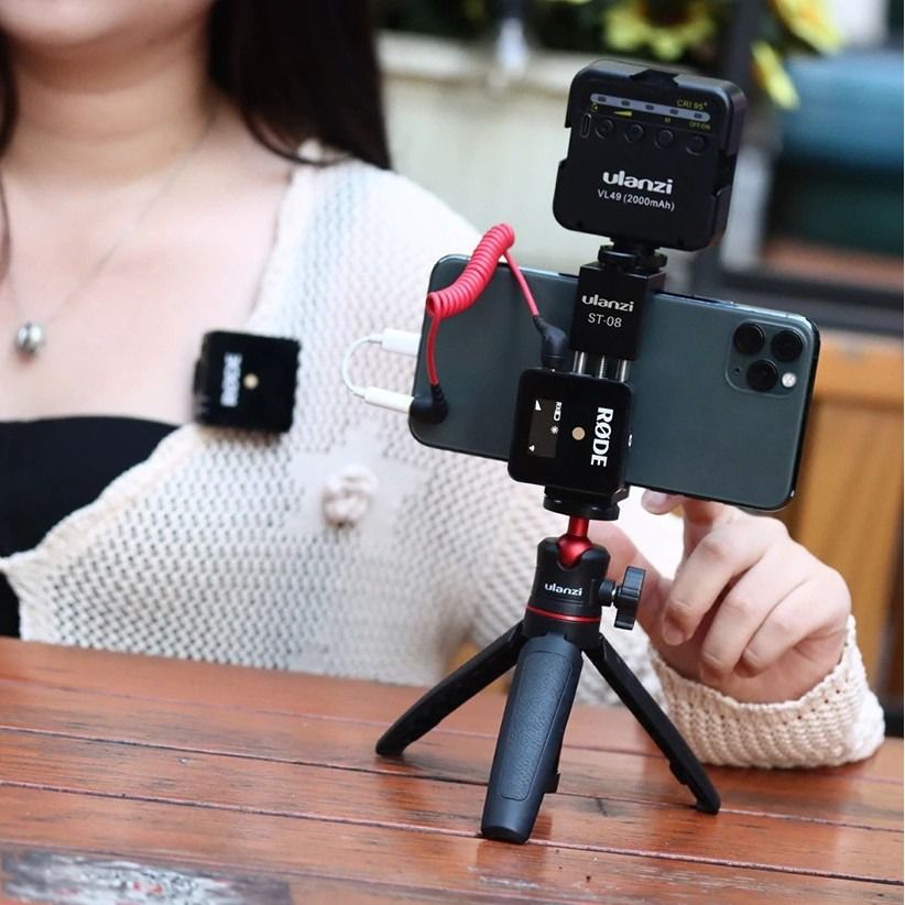 ULANZI ST-08 Aluminum Phone Holder Clip Vlog Microphone Mic Mount ...