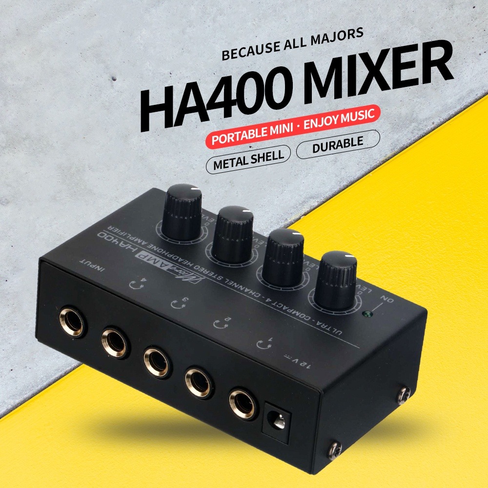 Ultra-Compact 4-Channel Mini Stereo Headphone Amplifier with Power ...