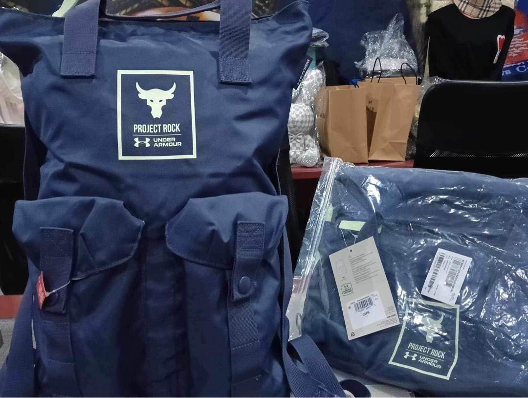 Under Armour Project Rock Sackpack Backpack - Blue, Men's Fashion, Bags ...