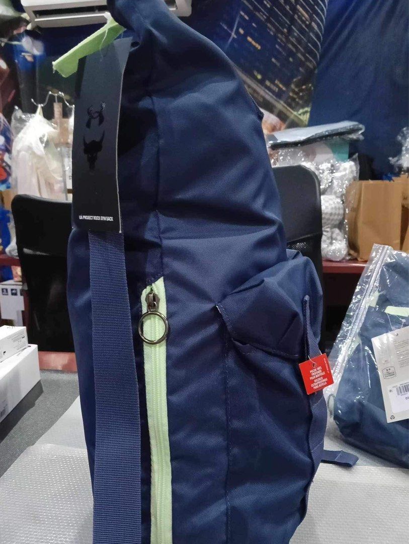 Under Armour Project Rock Sackpack Backpack - Blue, Men's Fashion, Bags ...