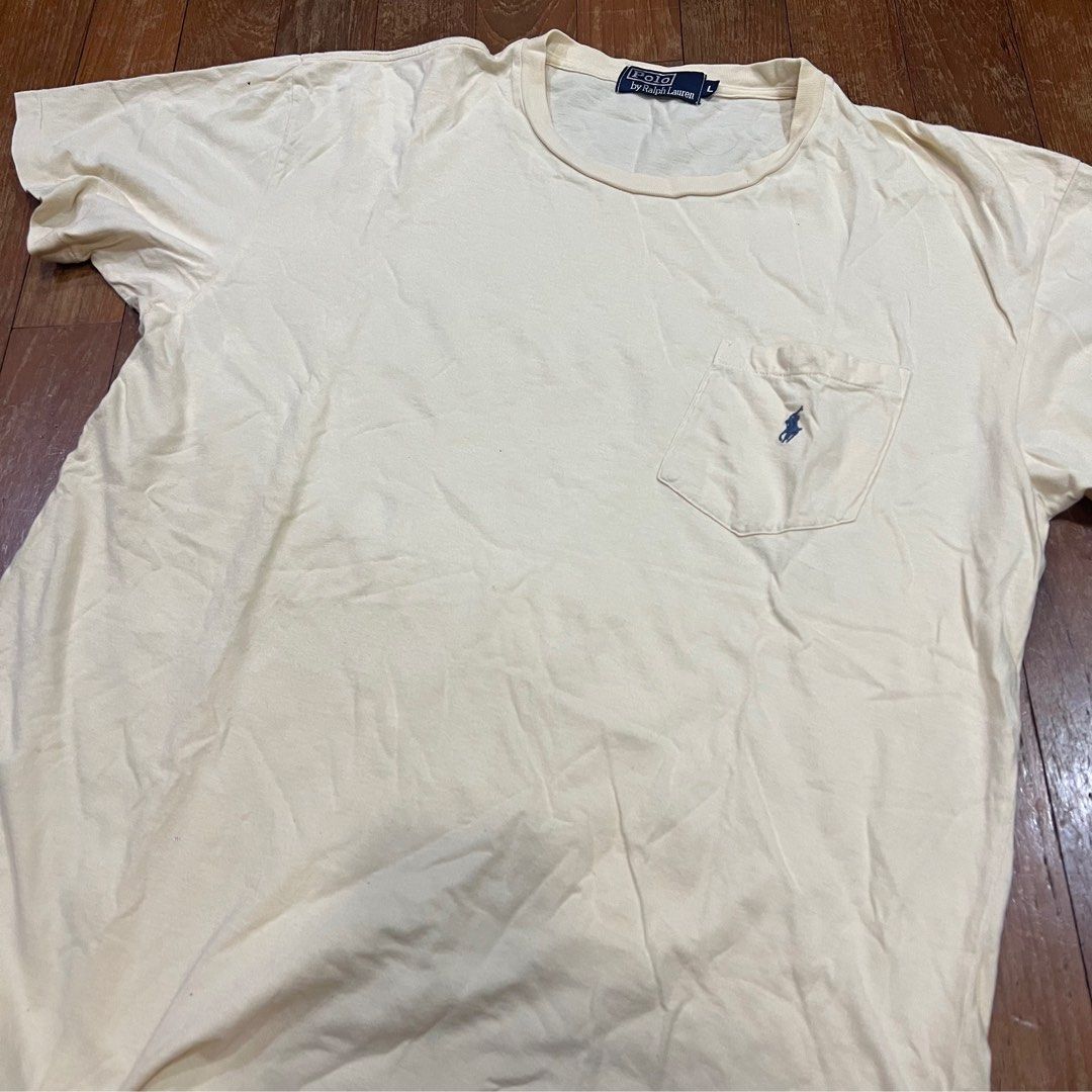 Vintage Beige Polo Ralph Lauren Tee, Men's Fashion, Tops & Sets, Tshirts & Polo Shirts on Carousell