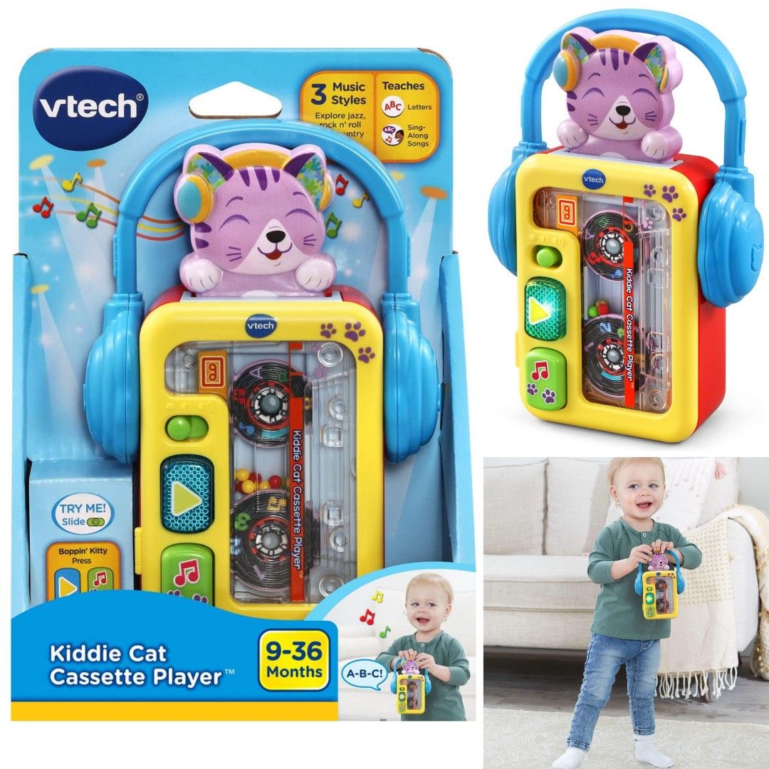 VTech Kiddie Cat Cassette Player, Babies & Kids, Infant Playtime on ...