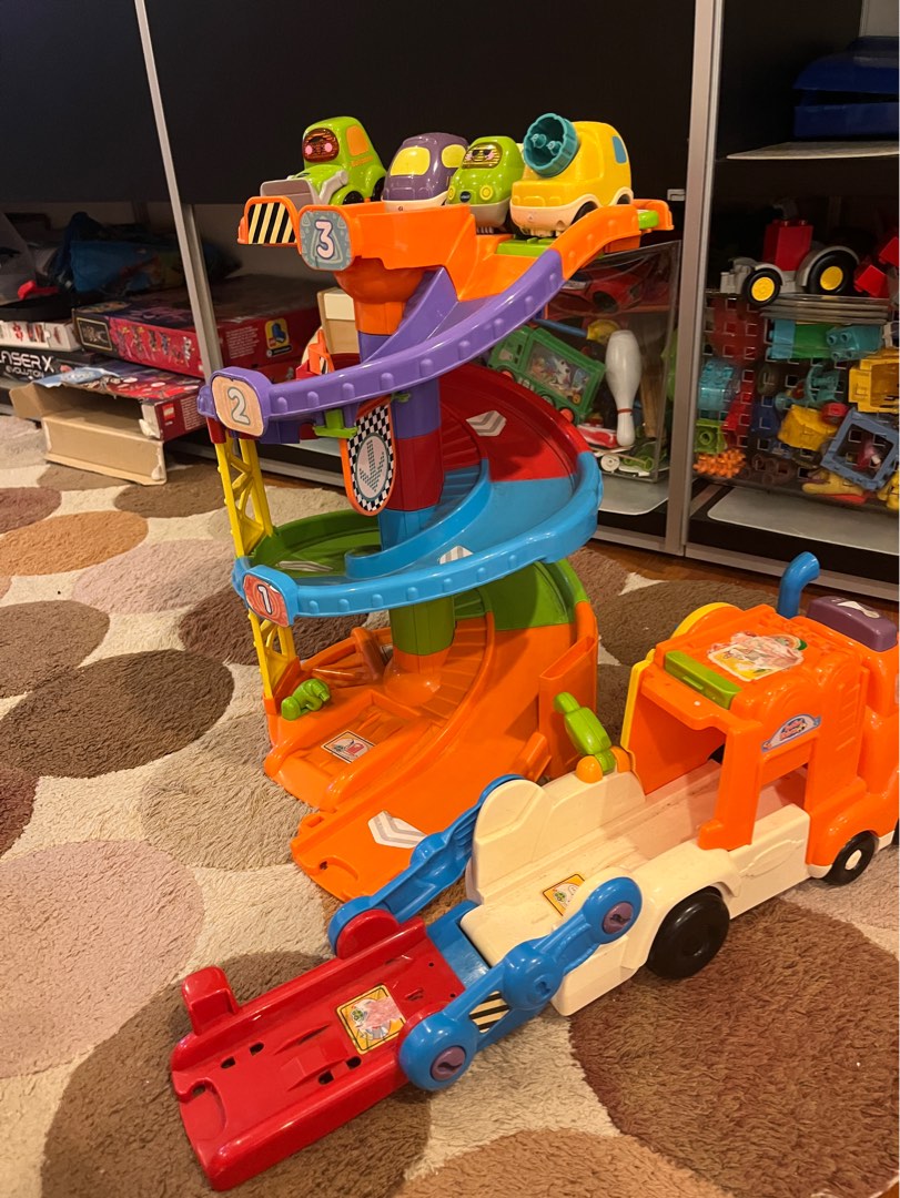 Vtech: parking tower and car-carrier, Babies & Kids, Infant Playtime on ...