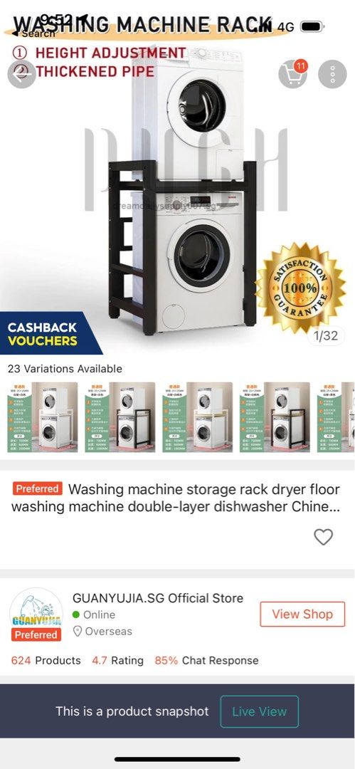 Washing machine rack, Furniture & Home Living, Furniture, Shelves ...