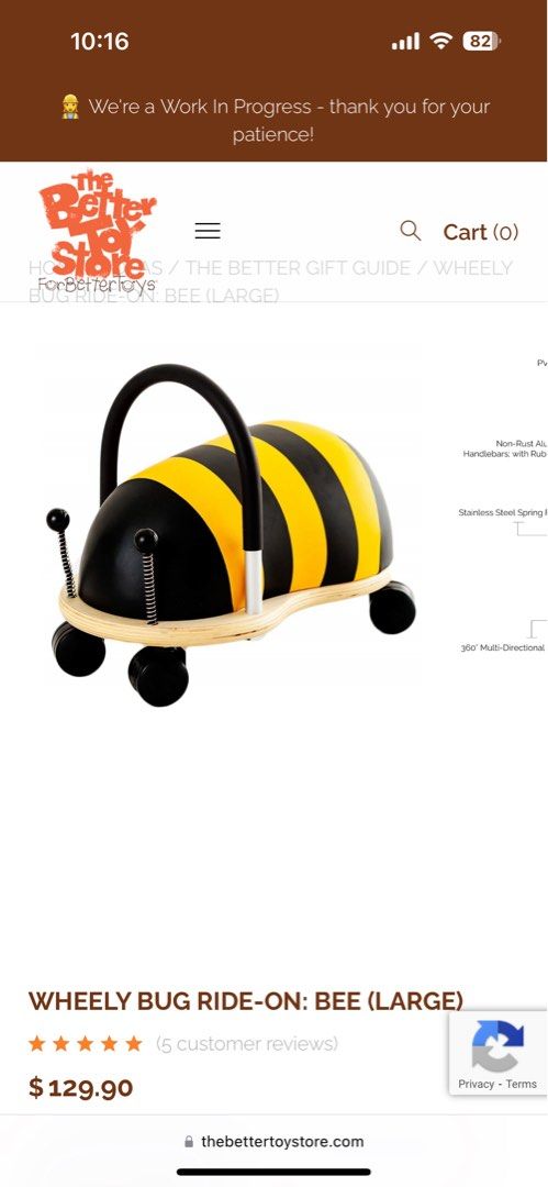 Wheely Bug Bee Ride On Toy, Babies & Kids, Infant Playtime on Carousell