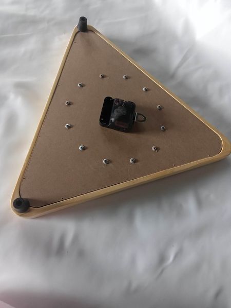 WOODEN TRIANGLE CLOCK / BILLIARD TRIANGLE DESIGN WALL CLOCK, Furniture ...