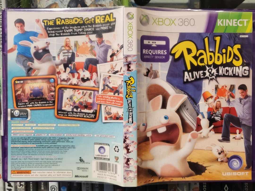 Xbox 360 Kinect Rabbids Alive & Kicking, Video Gaming, Video Games ...