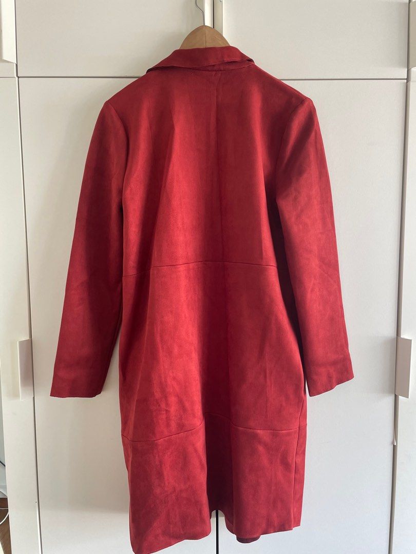 Zara red coat, Women's Fashion, Coats, Jackets and Outerwear on Carousell
