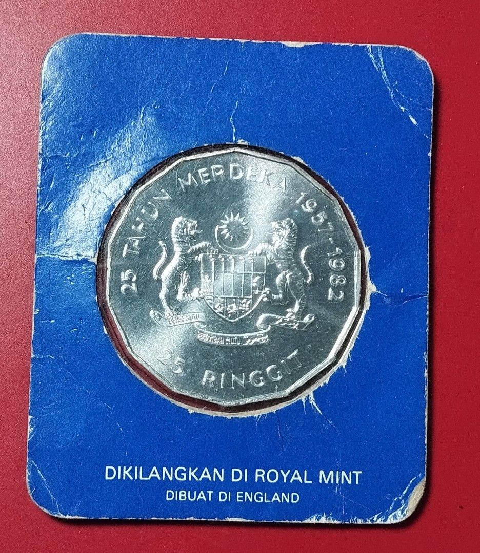 1pc Duit Syiling Perak 25ringgit Bukan Peruf - 25 Tahun Merdeka 1957 ...