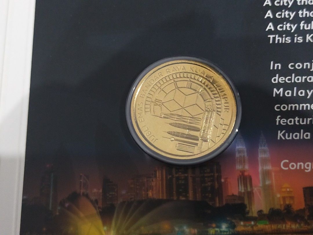 2022 Coin card Kuala Lumpur 50th anniversary of declaration first metropolis sambutan ulang ...
