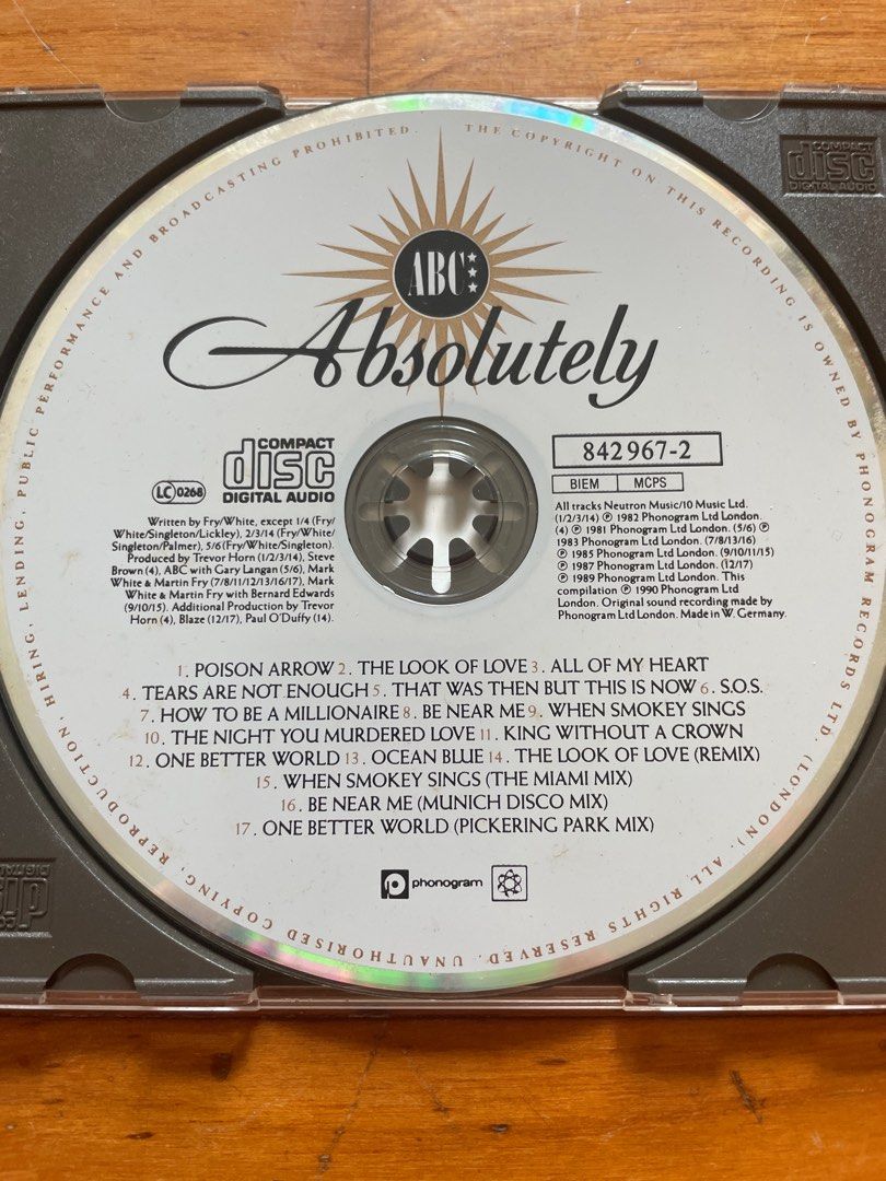 ABC Greatest Hits Absolutely ABC CD, Hobbies & Toys, Music & Media, CDs ...