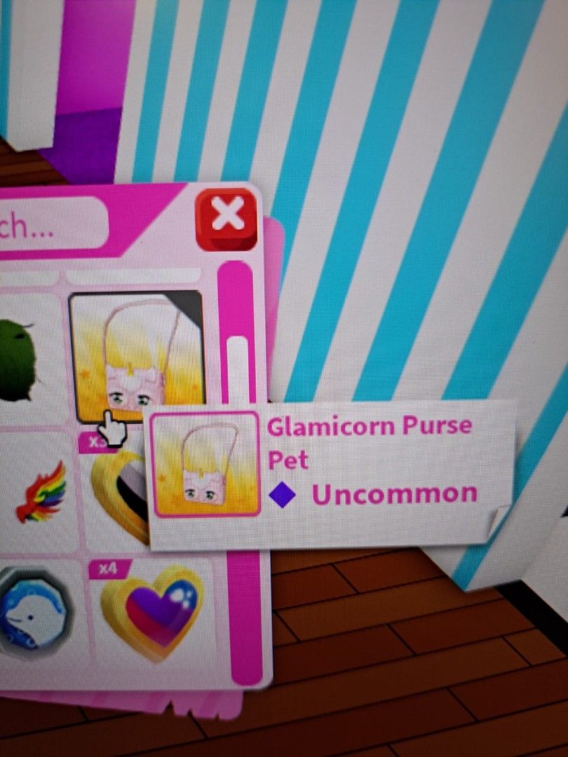 Adopt me glamicorn purse, Video Gaming, Gaming Accessories, In-Game ...