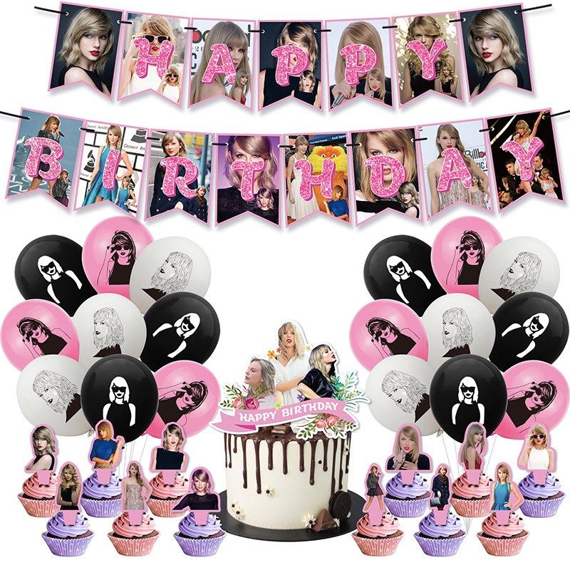 [Avail] Taylor Swift B Balloons Decoration Set Birthday Party Banner ...