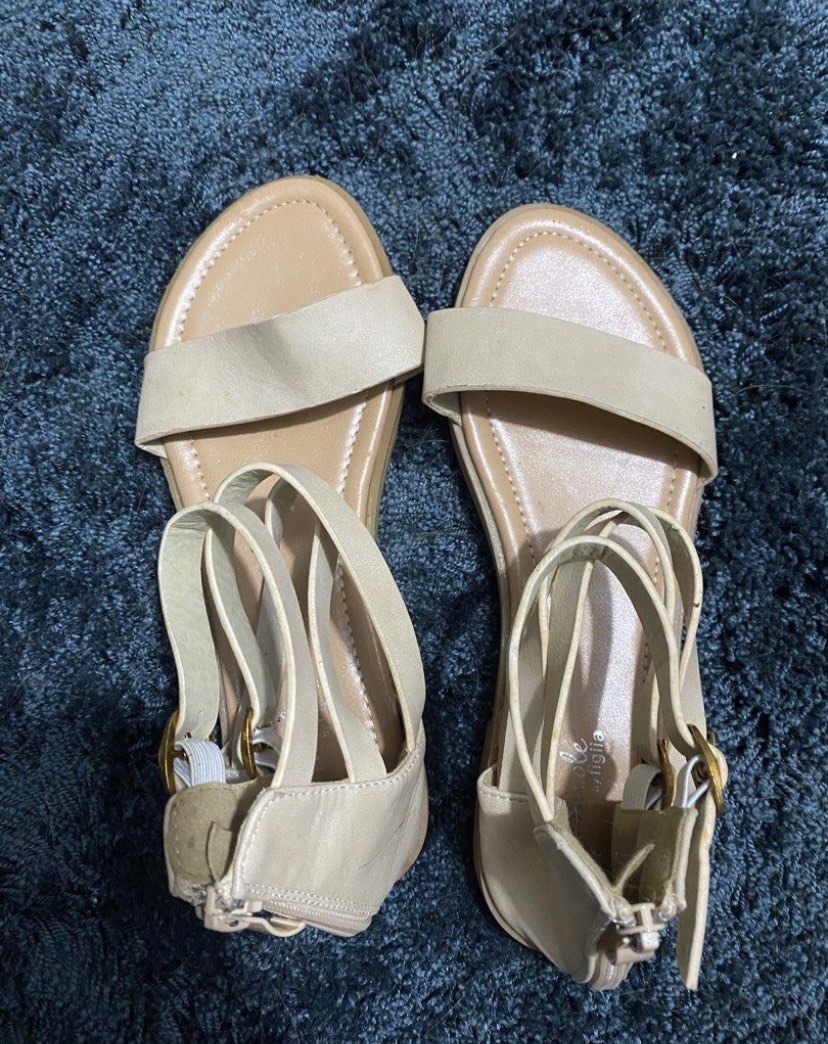 Beige sandals, Women's Fashion, Footwear, Sandals on Carousell