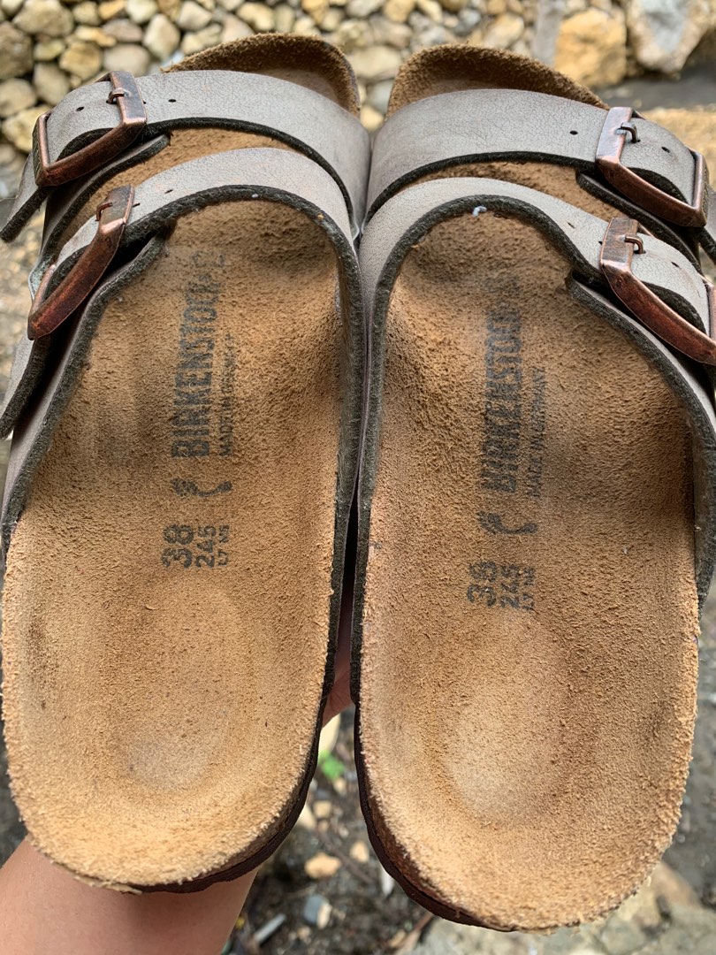 Birkenstock Arizona Stone Color, Women's Fashion, Footwear, Flats ...