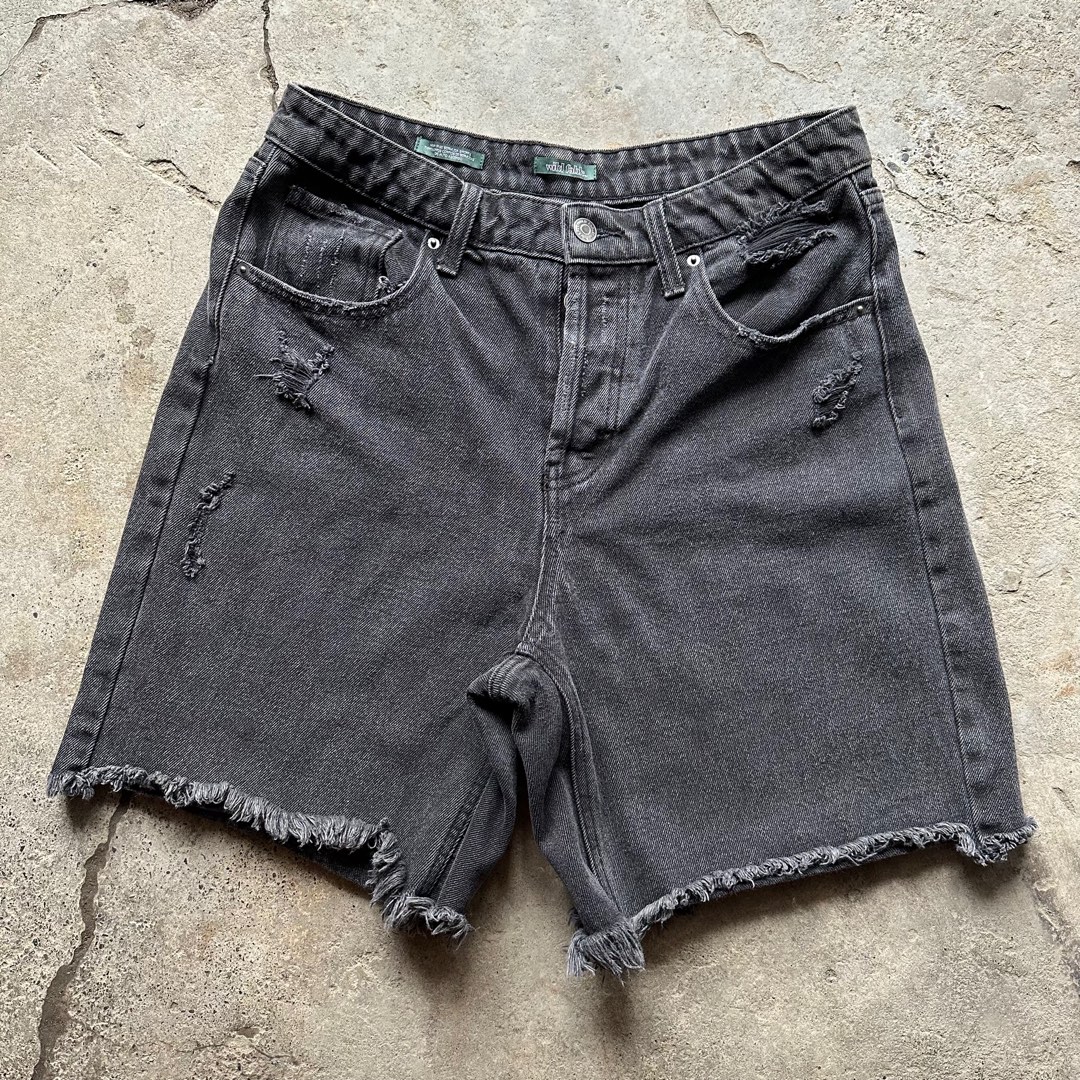 Black Denim Jorts on Carousell