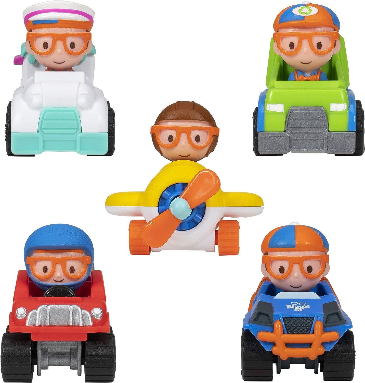Blippi Mini Mobiles, 5 Pack Mini Vehicles - Features Character Toy ...