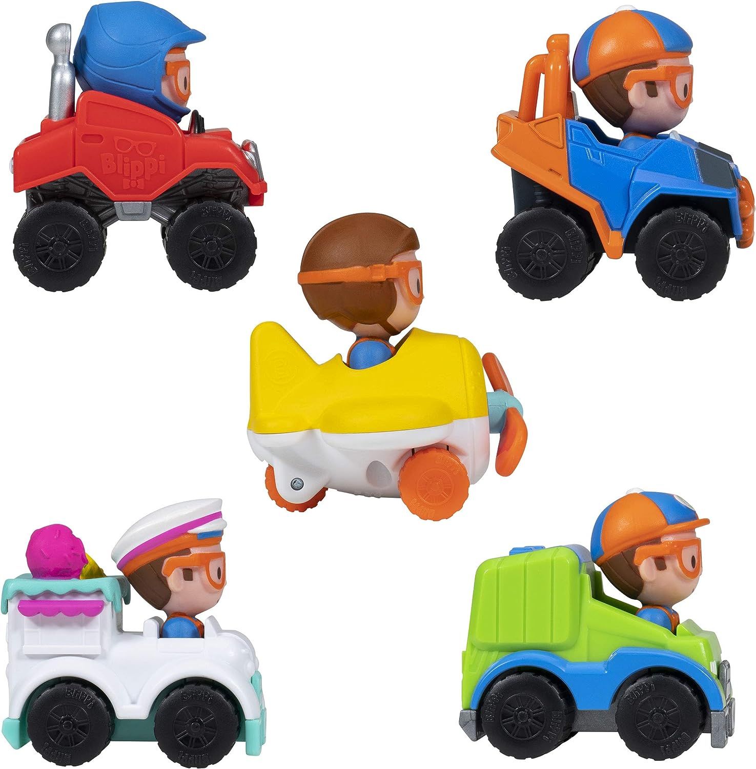 Blippi Mini Mobiles, 5 Pack Mini Vehicles - Features Character Toy ...
