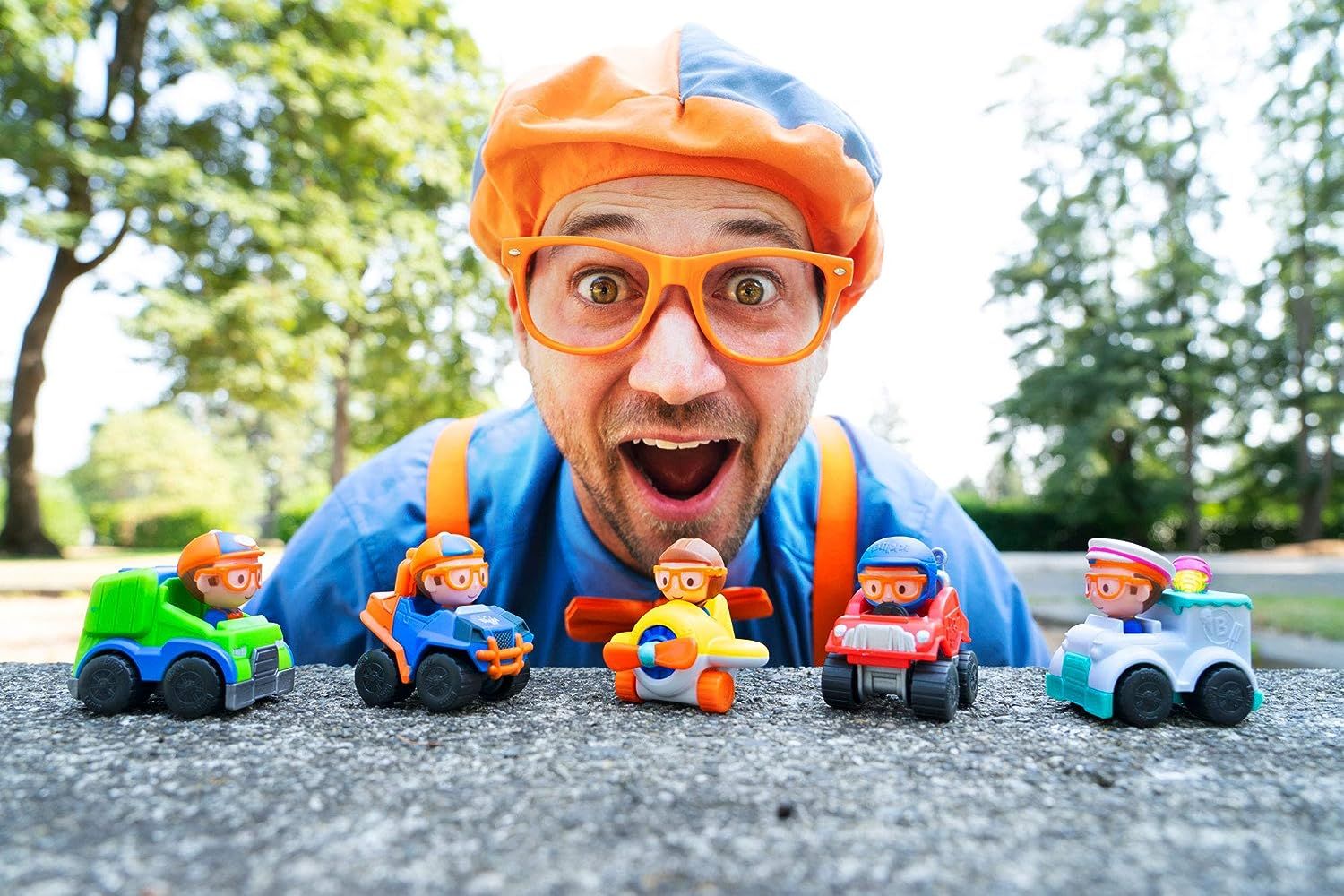 Blippi Mini Mobiles, 5 Pack Mini Vehicles - Features Character Toy ...