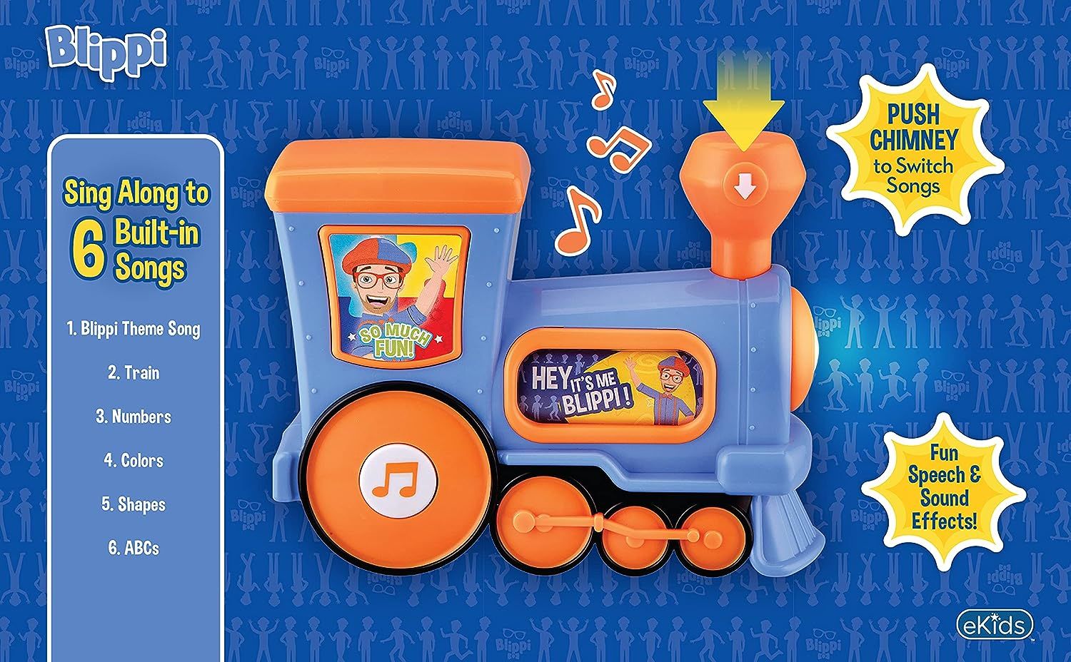 Blippi Train Musical Toy for Kids, Includes Built-in Music and Sound ...