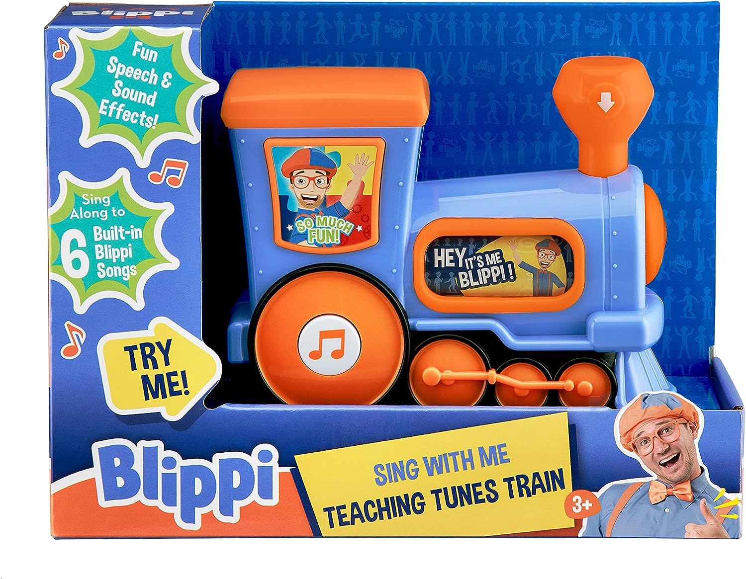 Blippi Train Musical Toy for Kids, Includes Built-in Music and Sound ...