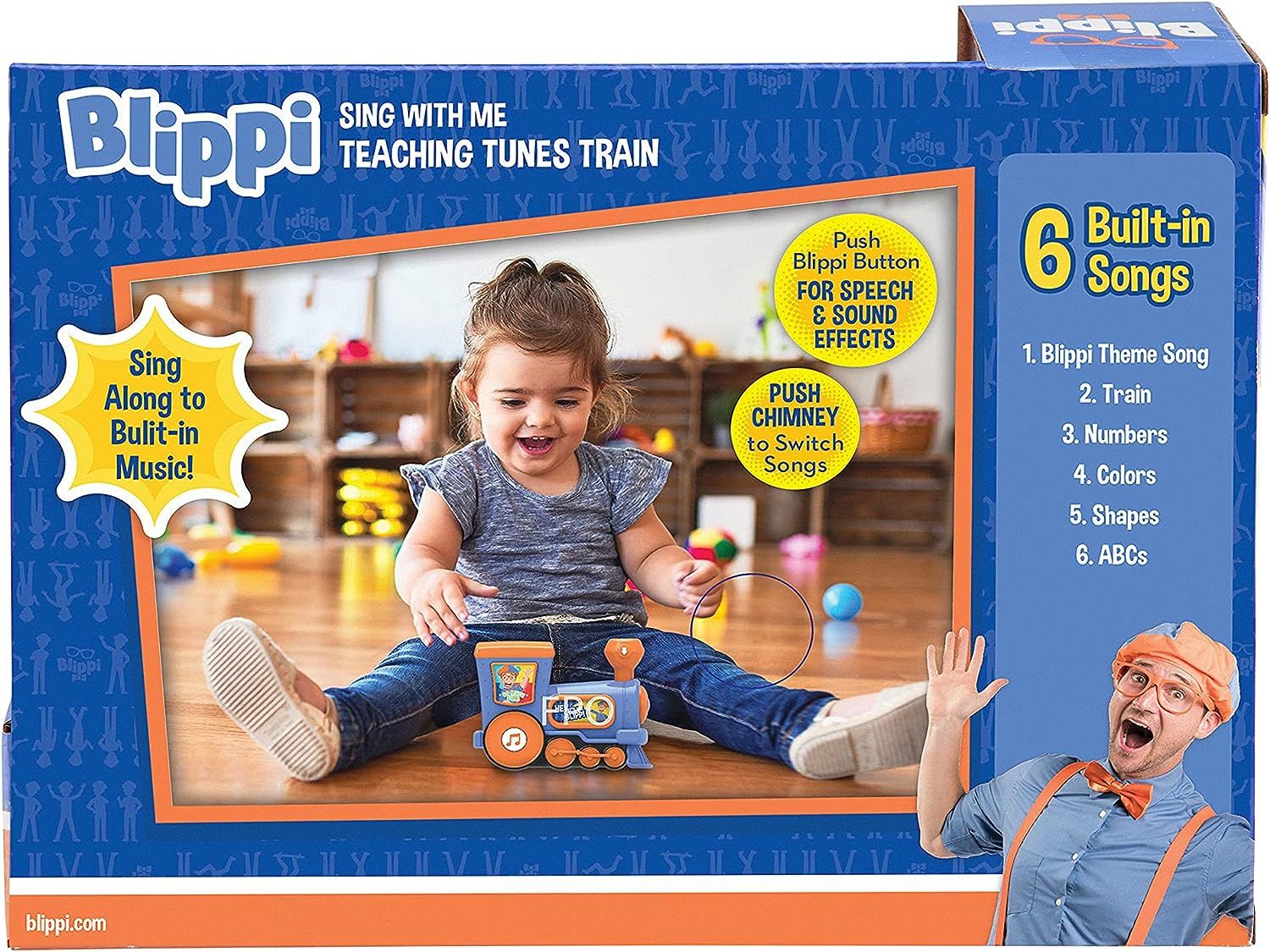 Blippi Train Musical Toy for Kids, Includes Built-in Music and Sound ...