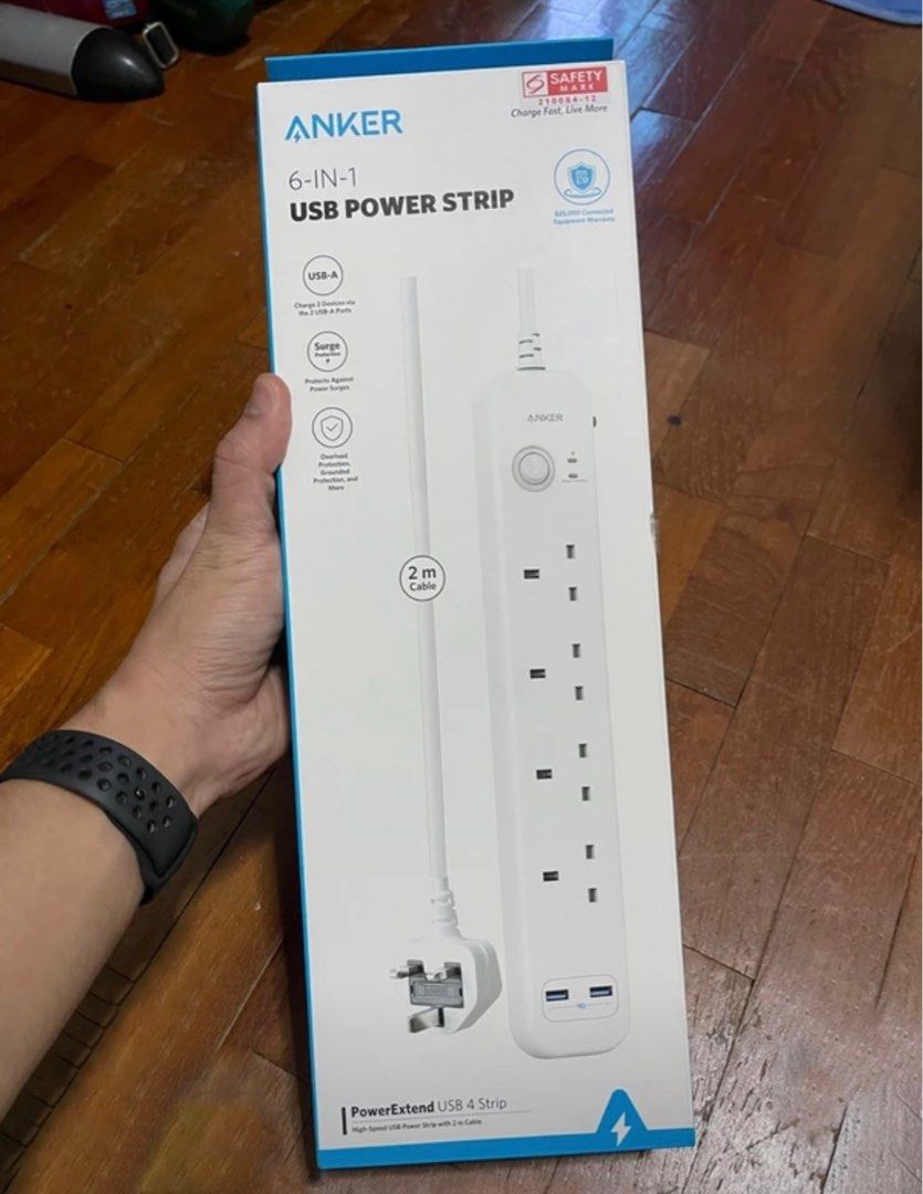 BNIB Brand New in Box Anker PowerExtend 6-in-1 USB Powerstrip Extension ...