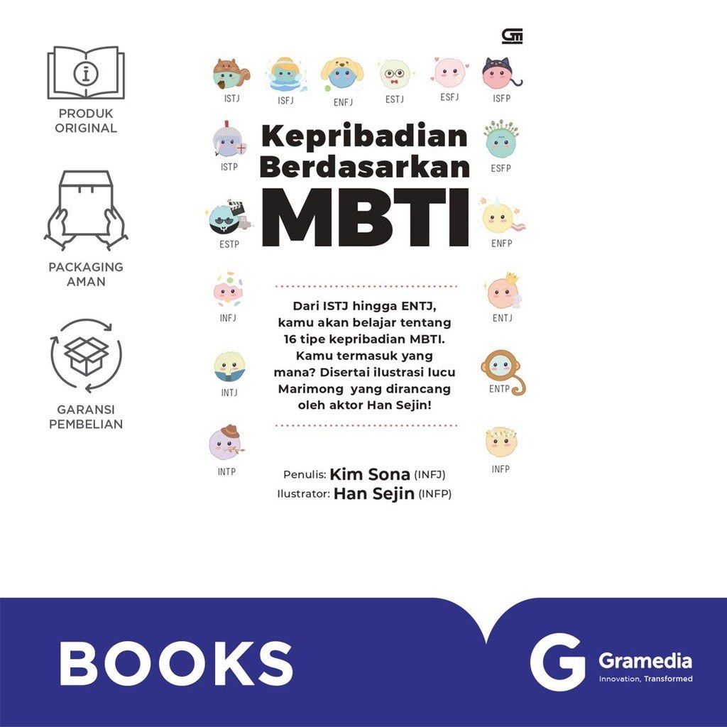 Buku Kepribadian berdasarkan MBTI (Kim Sona, Han Selin) Full Color Ori ...
