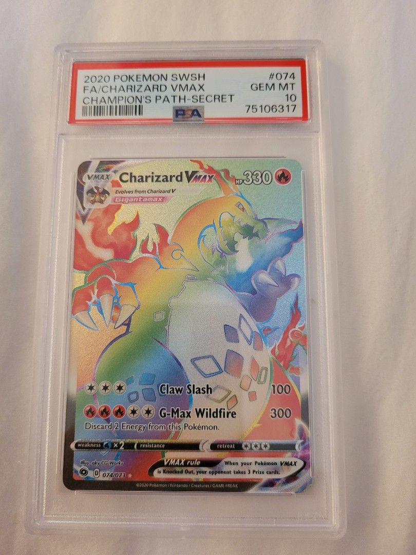 Charizard Vmax Champions Path Rainbow PSA10, Hobbies & Toys ...