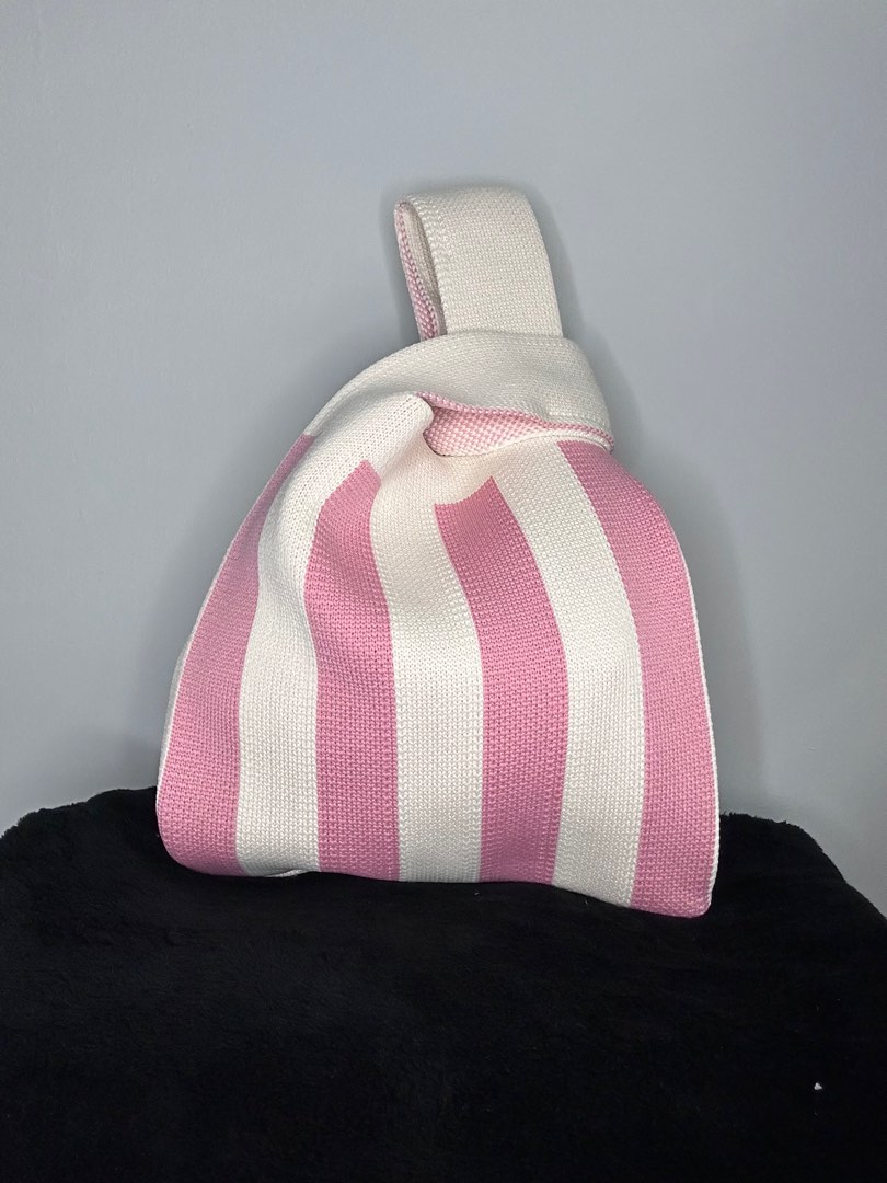 Dumpling Bag (Design: Pink Stripes), Women's Fashion, Bags & Wallets ...