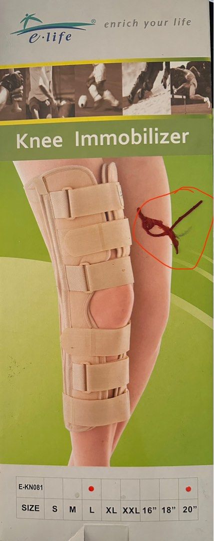 E-life medical knee brace (immobiliser) size L, Health & Nutrition ...