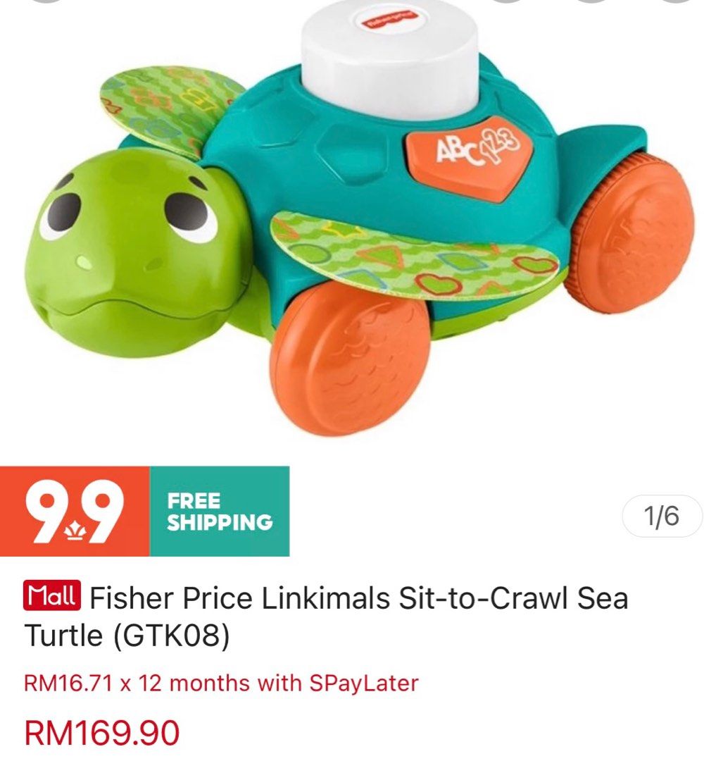 Fisher Price Linkimals Sit-to-Crawl Sea Turtle (GTK08), Hobbies & Toys ...