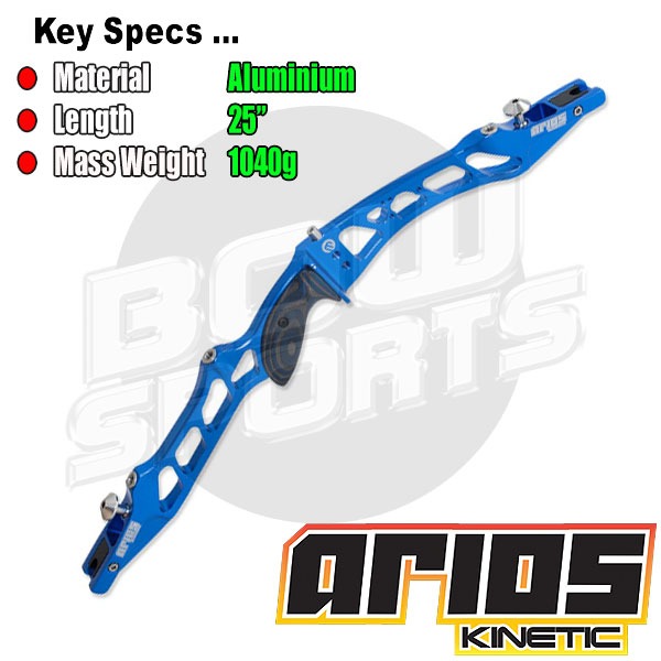 Full Bow and Arrow Archery Set - Metal Kinetic Arios 2 Blue Riser ...