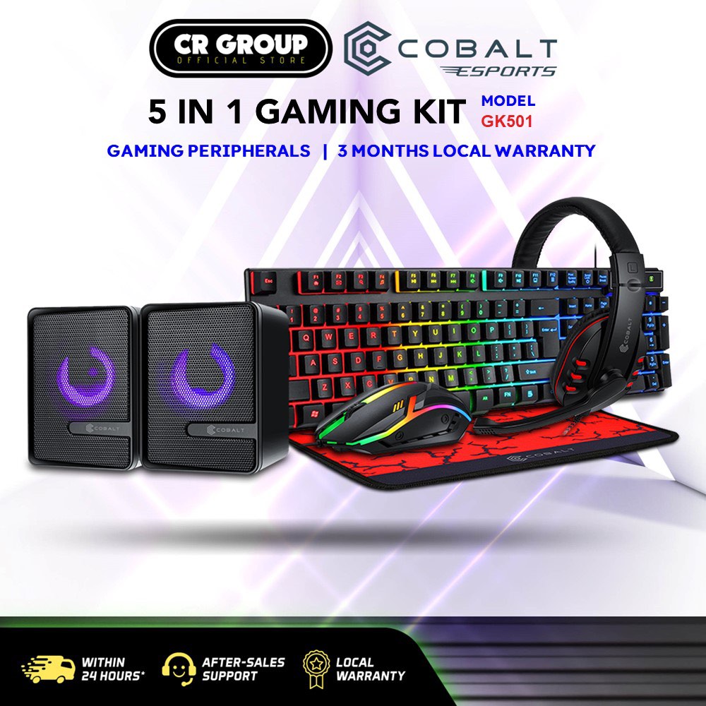 Gaming Keyboard, Mouse, Speaker, Headset and Mouse Pad Set (5 in 1 ...