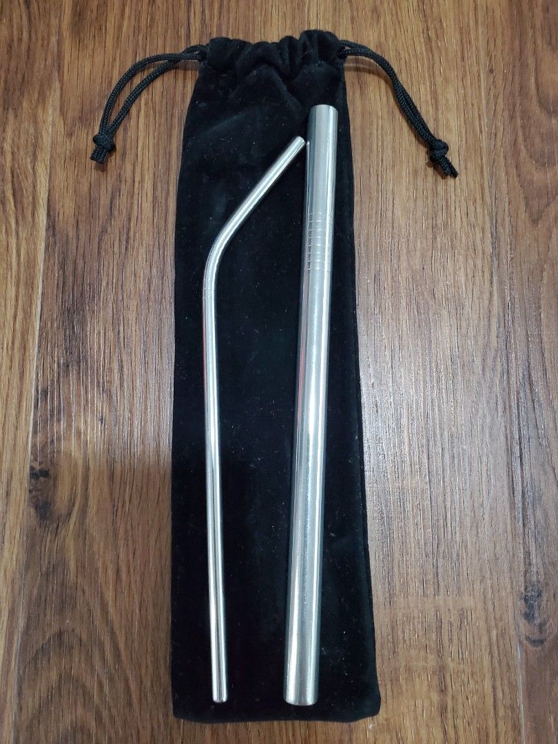 Green reusable metal straw - Normal and Bubble tea straw, Furniture ...