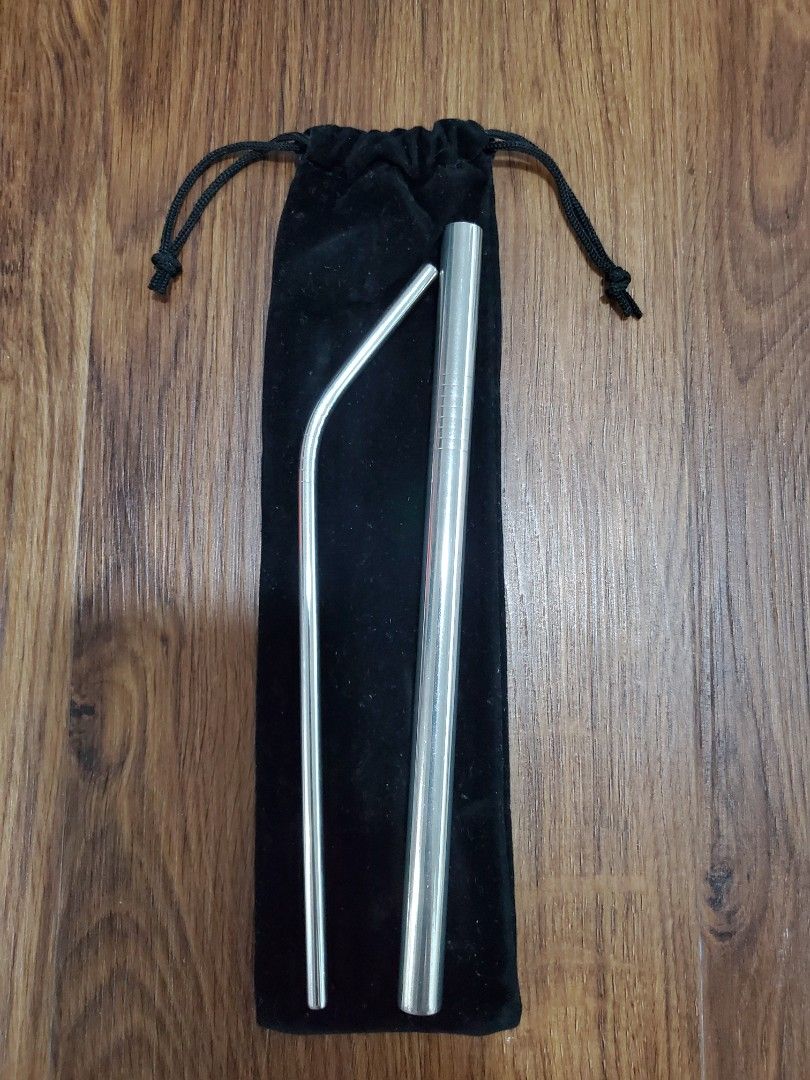 Green reusable metal straw - Normal and Bubble tea straw, Furniture ...