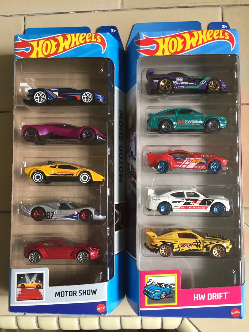 Hot Wheels Drift & Motorshow 5 Car Pack Series Ford Lamborghini Aston ...