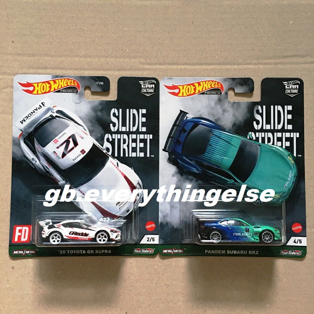 Hot Wheels Premium Slide Street Toyota GR Supra + Pandem Subaru BRZ Set ...