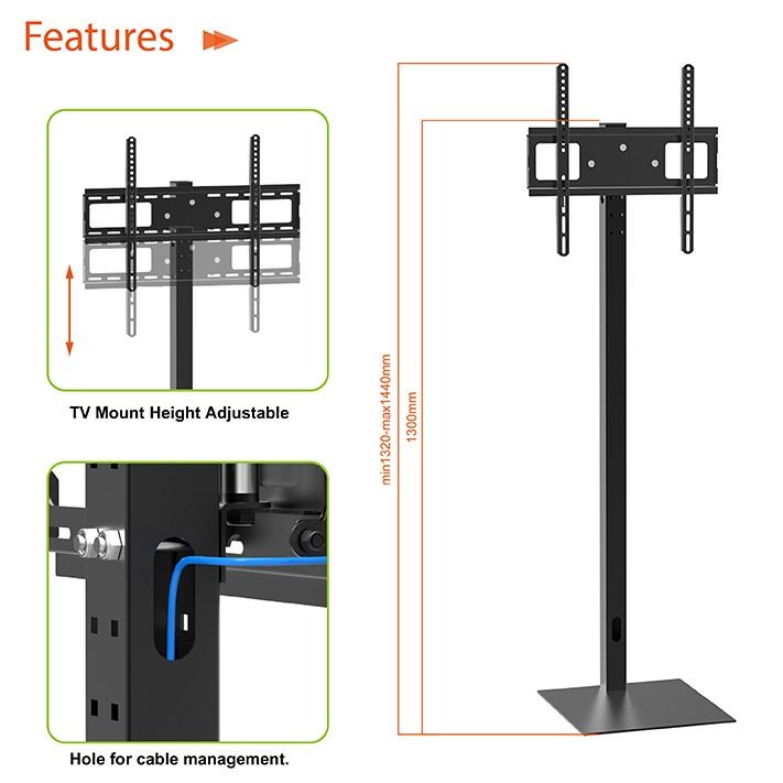 [iDS] TV Stand Height Adjustable Space Saving TV Holder for Behind TV ...
