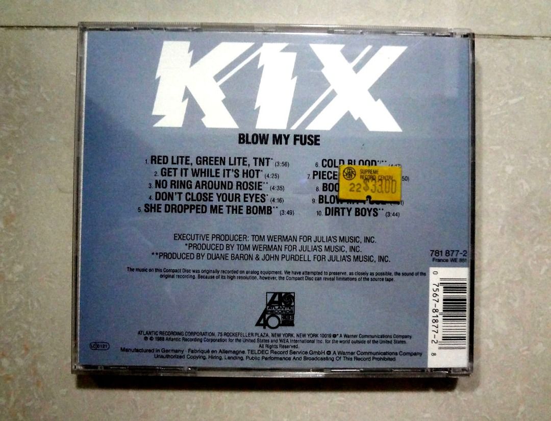 KIX CD Blow My Fuse Early Germany Press, Hobbies & Toys, Music & Media ...